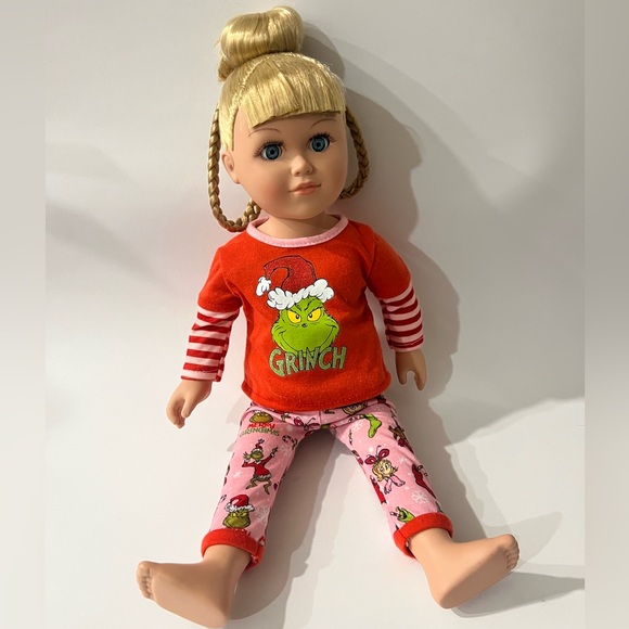 Toys | My Life Poseable Grinch Sleepover 18 Doll Blonde Hair Blue Eyes ...
